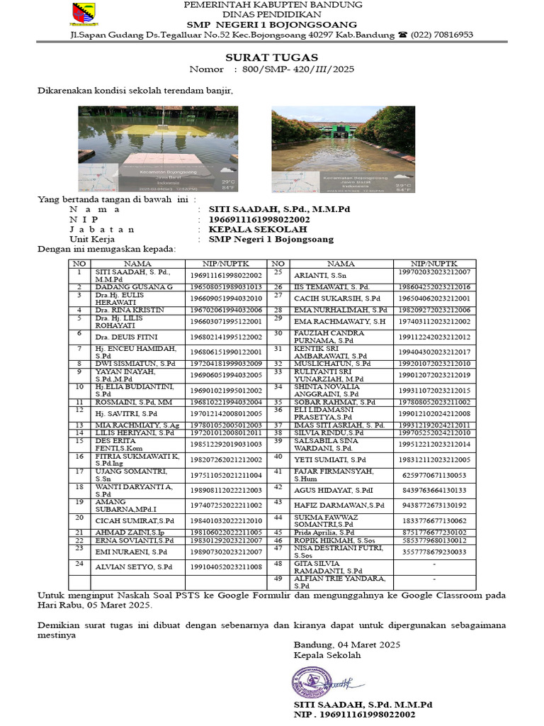 SURAT TUGAS MENGINPUT SOAL KE GCR | PDF