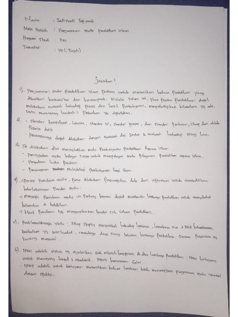 Sadiyanti Jawaban UAS Sem. 7 | PDF