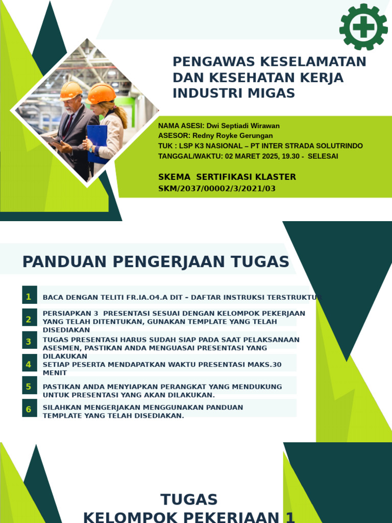 Template Tugas Presentasi PPT - Dit (Daftar Instruksi Terstruktur) - k3 Migas Dwi Septiadi W | PDF