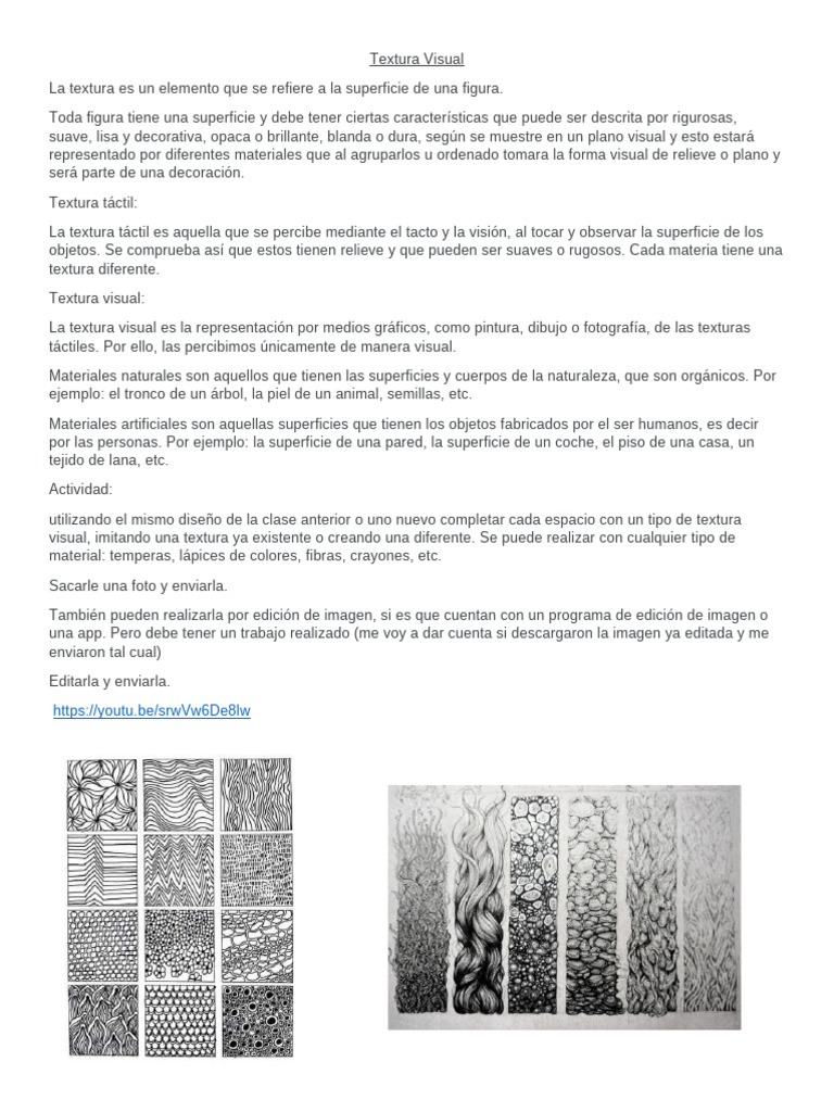 Texturas Visuales y Táctiles en Arte | PDF
