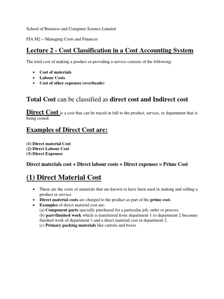 Cost Classification in Accounting Systems | PDF | Cost | Revenue