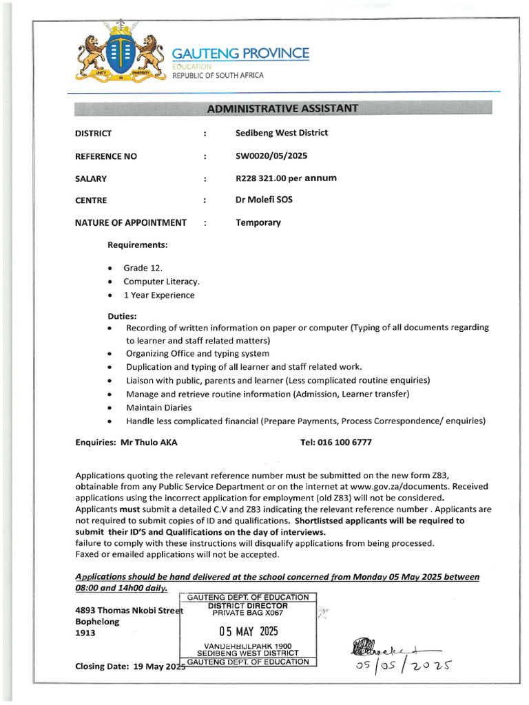 Gde Admin Assistants | PDF