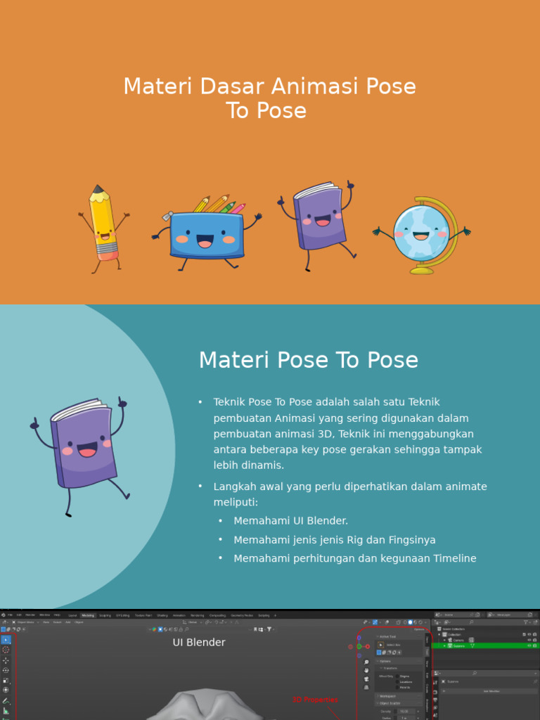 Materi Dasar Animate 3d Pose To Pose | PDF