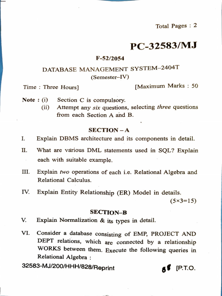 DBMS FINAL May24 | PDF