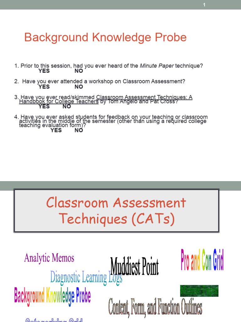 Classroom Assessment Techniques | PDF | Educational Assessment | Concept