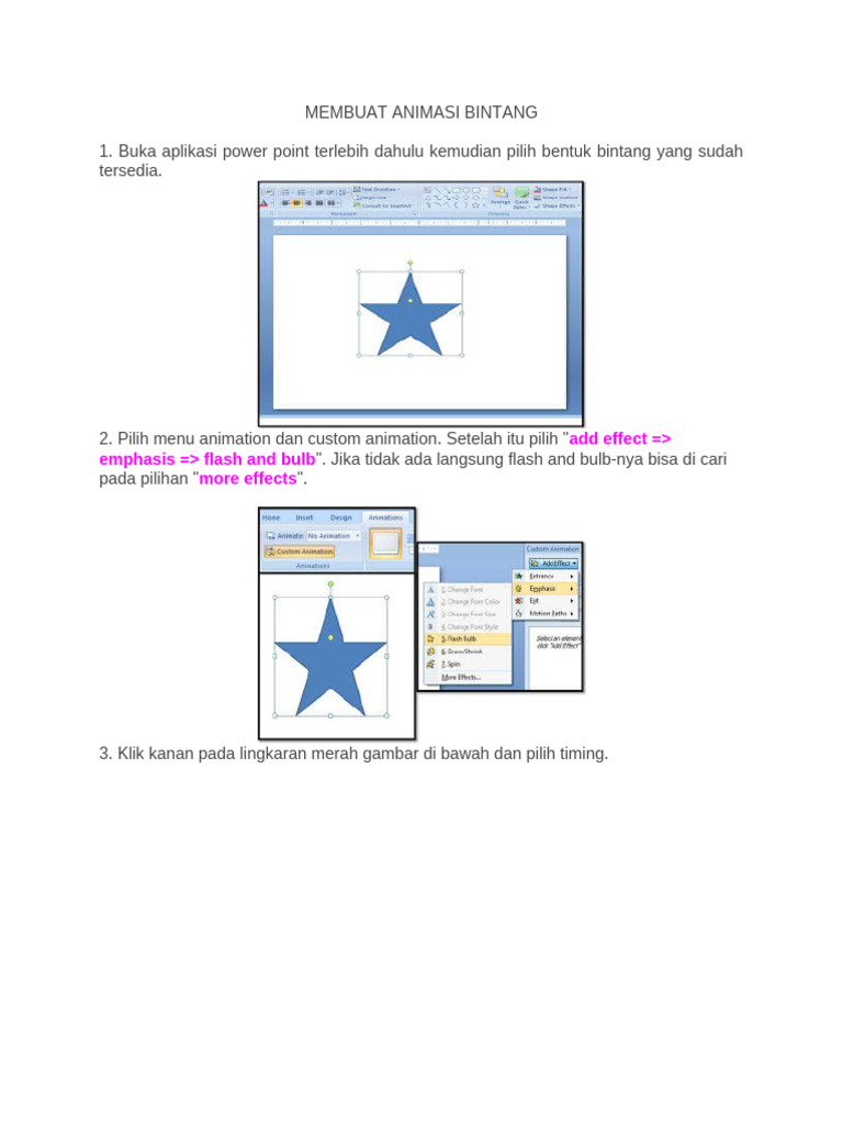 MEMBUAT ANIMASI BINTANG | PDF