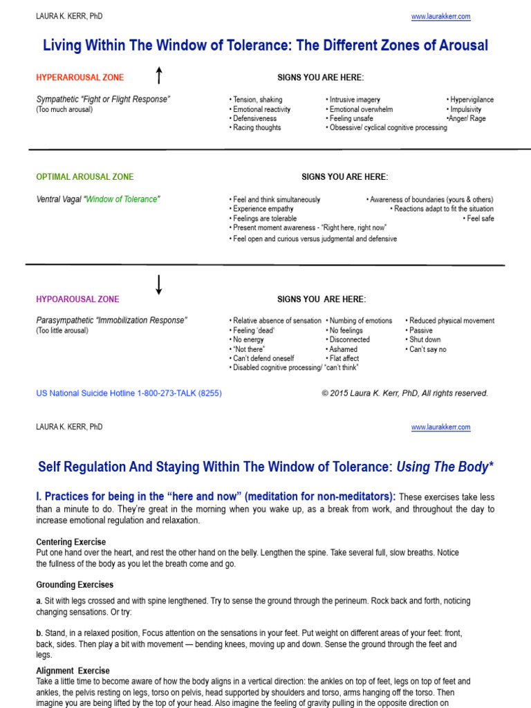 Living Within The Window of Tolerance Laura Kerr | PDF | Foot | Breathing