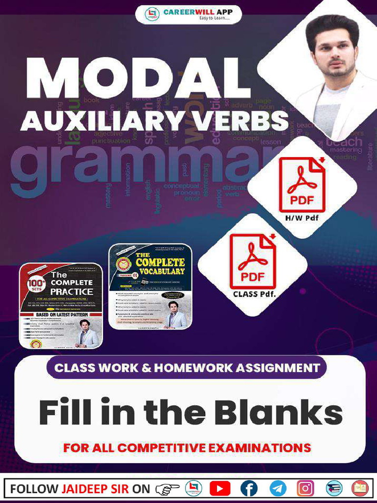 Modal Auxiliary Verbs Fill Ups - 496453 - Crwill | PDF