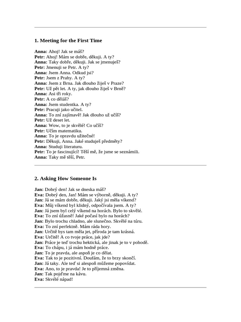 Czech Conversation | PDF