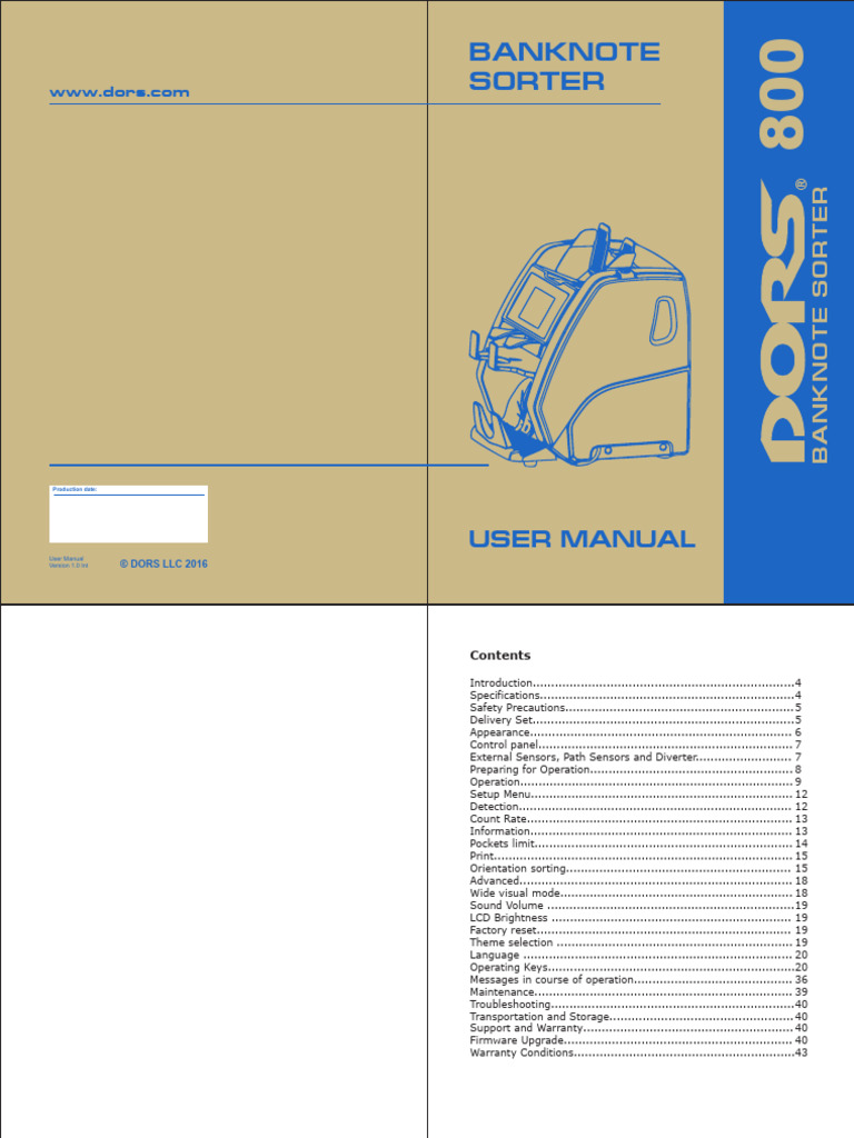 Doors 800 User Manual 2015 | PDF | Banknote | Personal Computers