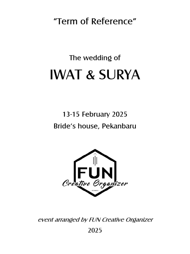 Term of Reference WEDDING | PDF | Marriage