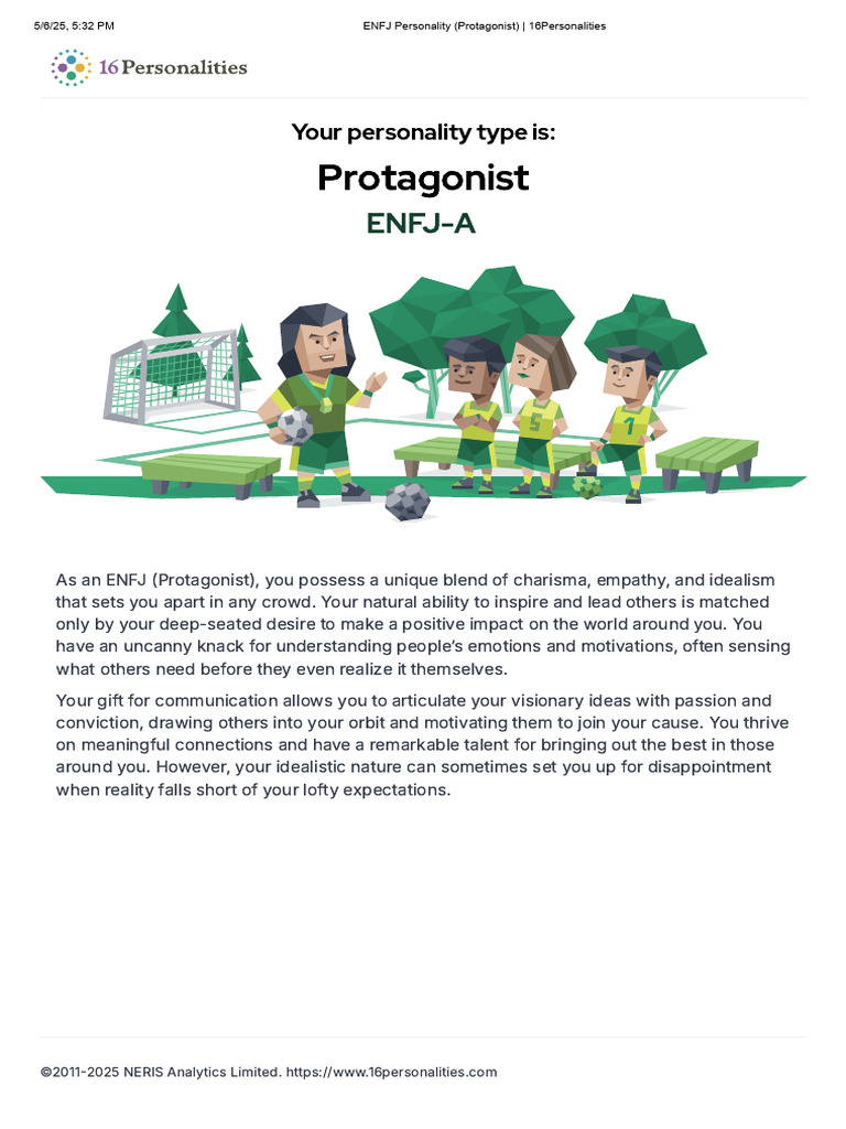 ENFJ Personality (Protagonist) - 16personalities | PDF | Psychological ...