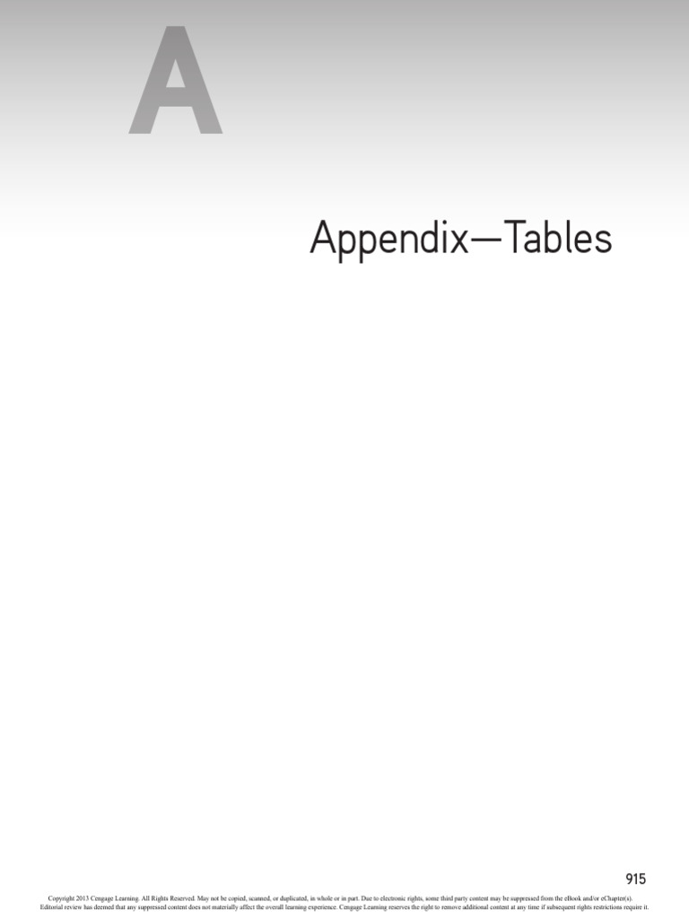 A1 Tables | PDF