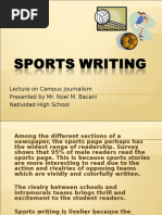 How To Write A Sports Article | PDF | Plain Language | News