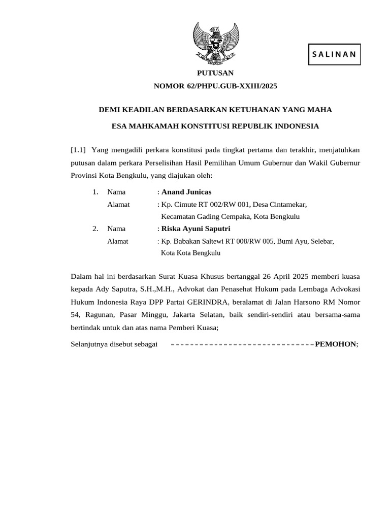 Putusan Kelompok 1 A1 | PDF