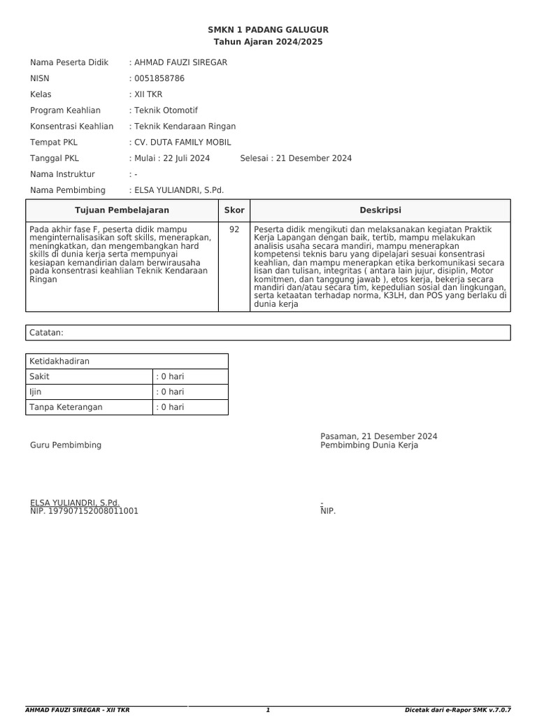 AHMAD-FAUZI-SIREGAR-CV-DUTA-FAMILY-MOBIL-21-12-2024 | PDF