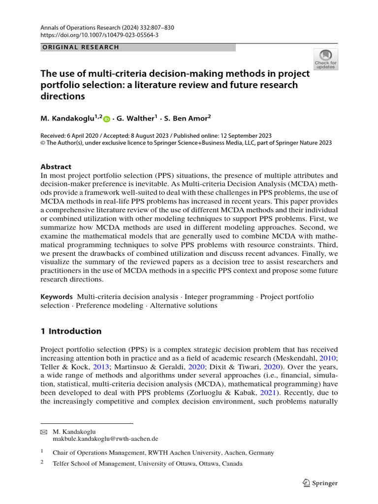 Project Portfolio Selection | PDF | Mathematical Optimization | Function (Mathematics)