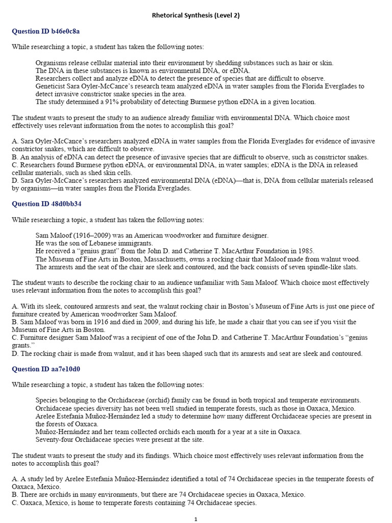 Rhetorical Synthesis L2 (questions) | PDF | Wool | Muckraker