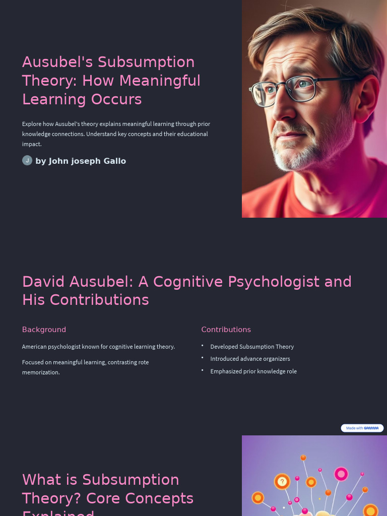 Ausubels Subsumption Theory How Meaningful Learning Occurs | PDF ...