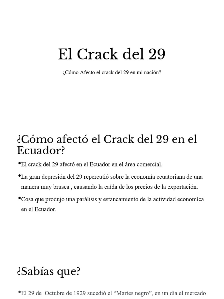Impacto del Crack del 29 en Ecuador | PDF