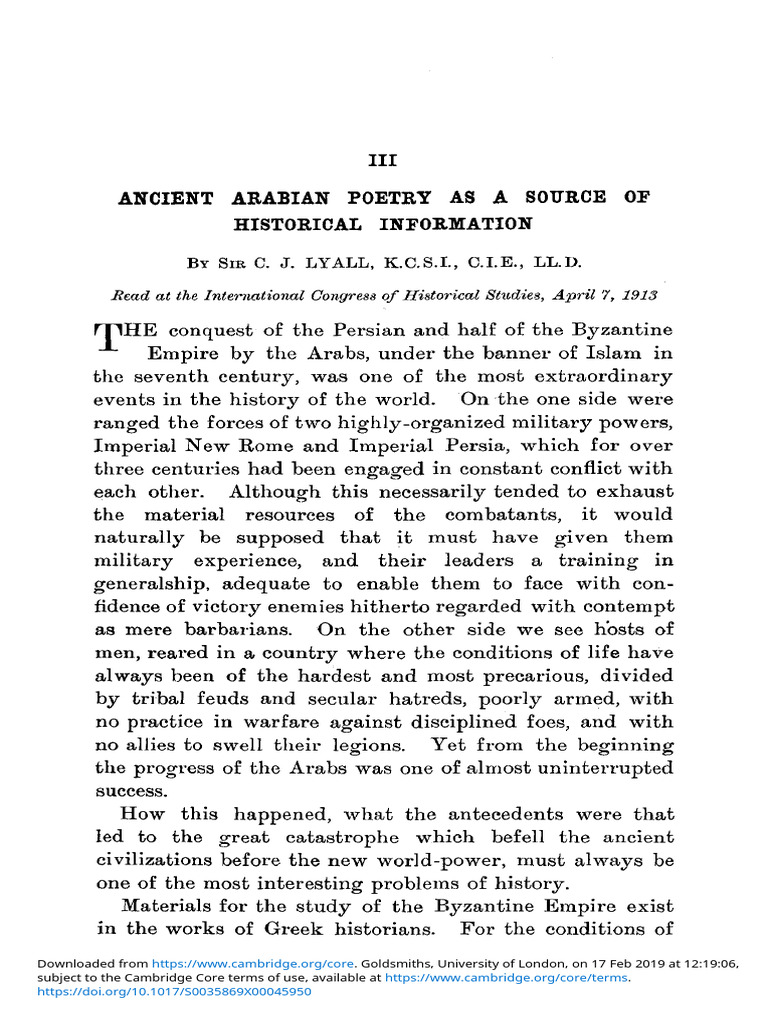Ancient Arabian Poetry As A Source of Historical Information | PDF | Muhammad | Arabian Peninsula