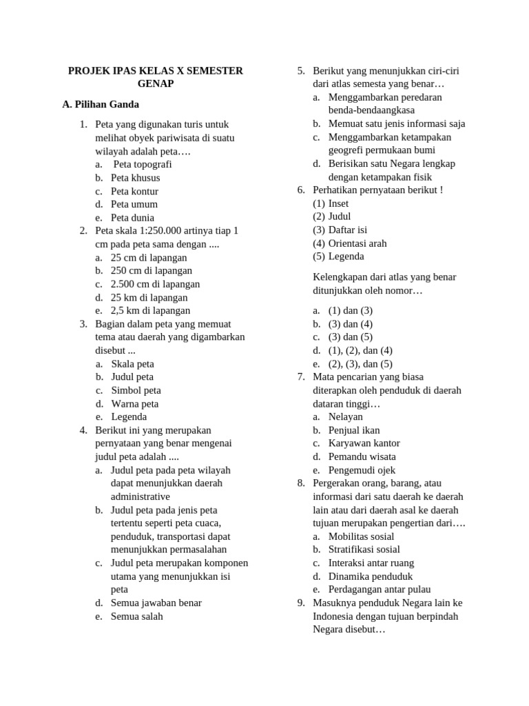 Soal Projek Ipas SMK X SMT 2 | PDF