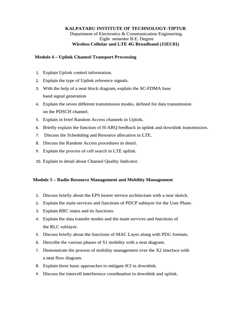 LTE Uplink Channel Processing Guide | PDF