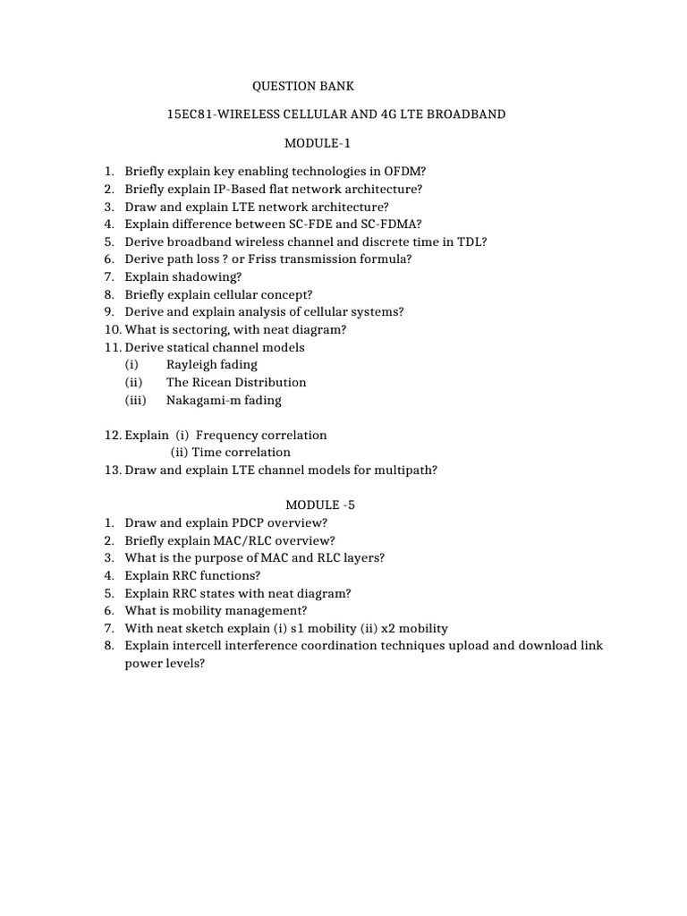 Question Bank Module 1& 5 15ec81 | PDF