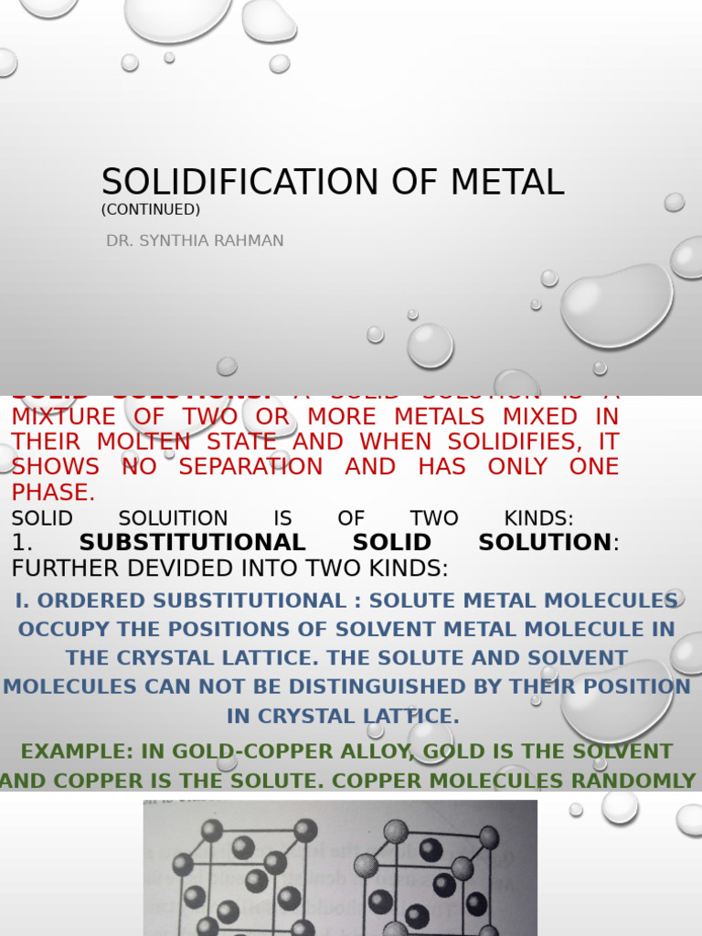 Solidification of Metal Lecture-2 | PDF | Alloy | Metals