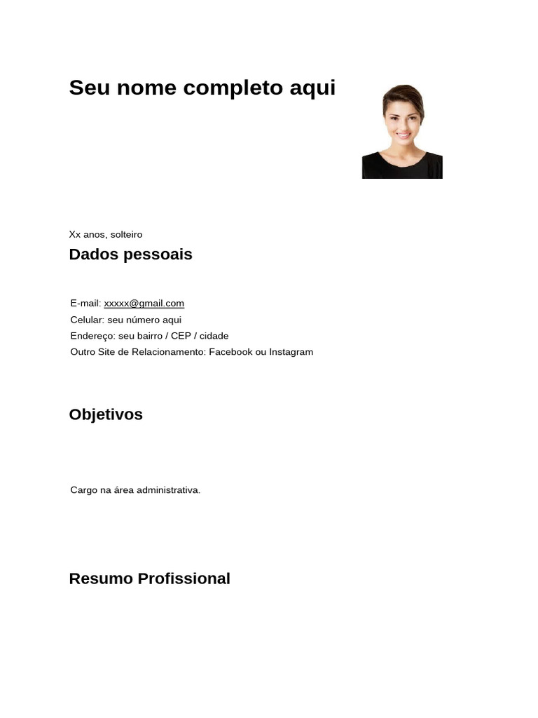 Currículo Modelo Cja | PDF