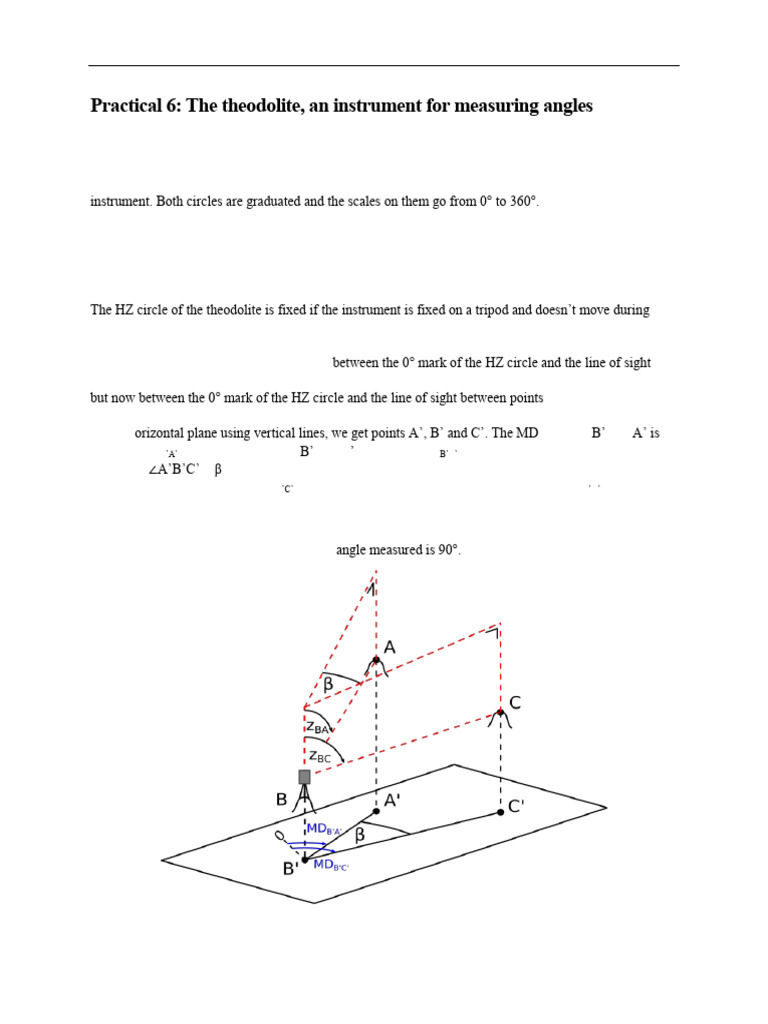 Theodolite Angle Measurement Techniques | PDF | Geometric Measurement ...