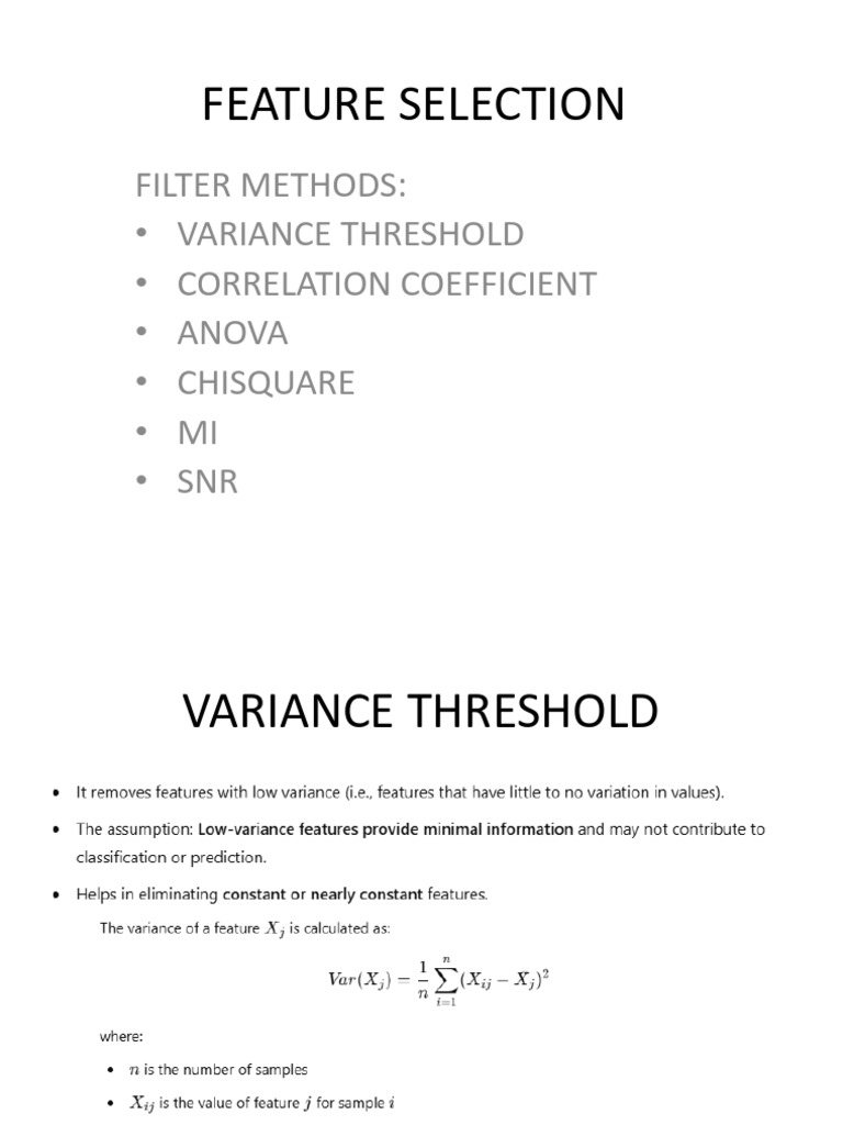 10.feature Selection | PDF