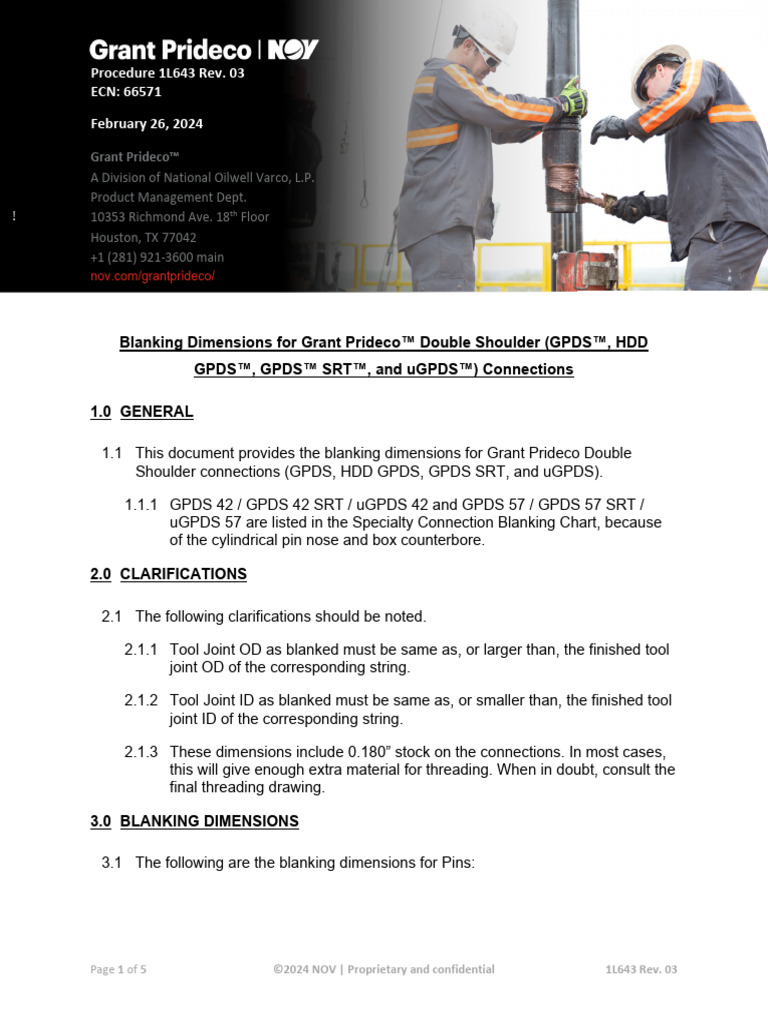 GPDS Blanking Dimesnions | PDF