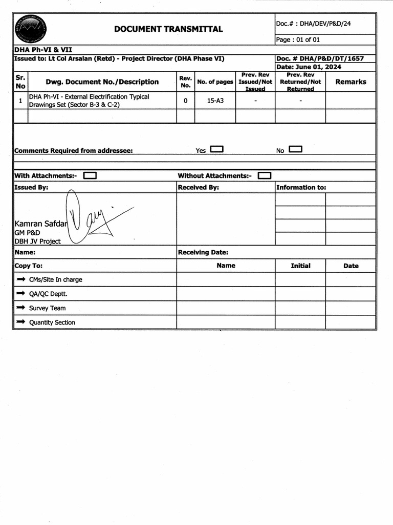 TR#1657 - DHA Ph-VI - External Electrification Typical Drawings Set ...