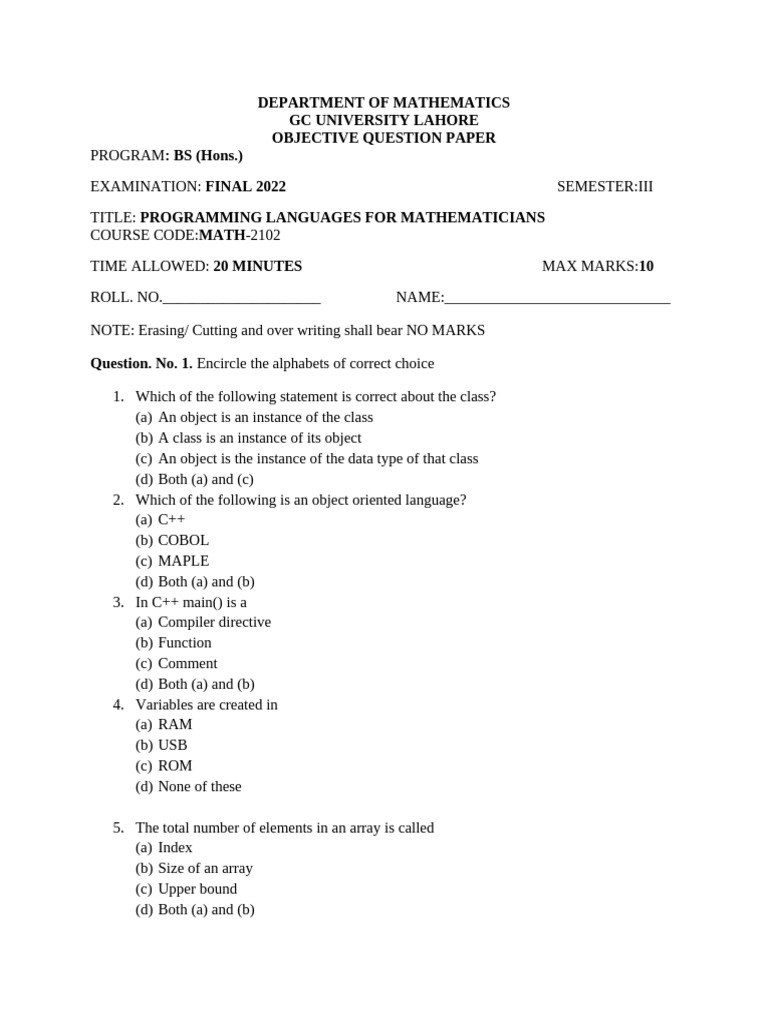 Programming Languages For Mathematicians | PDF | Programming Language ...