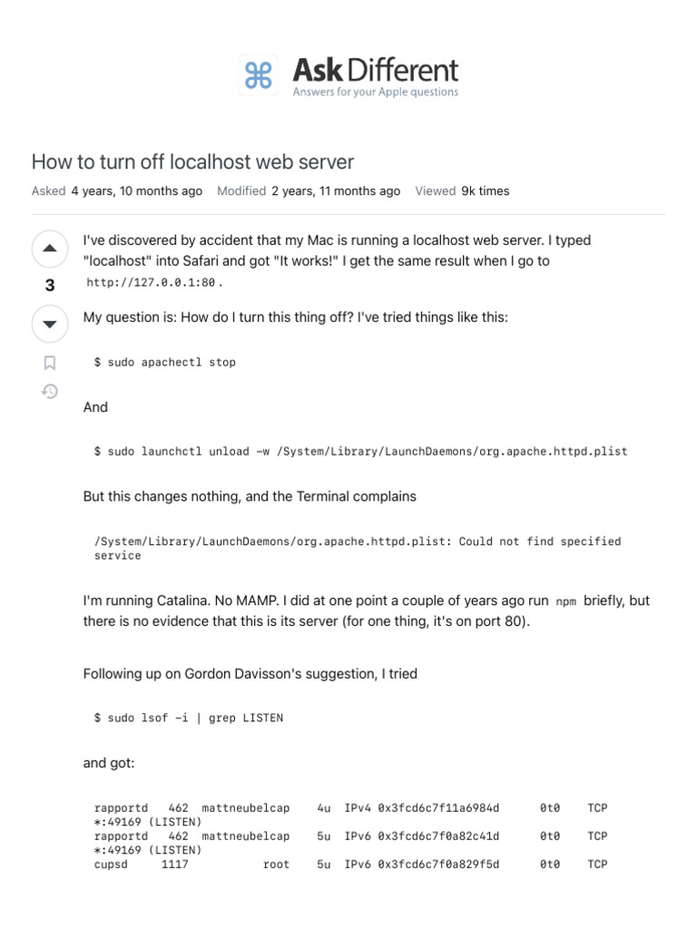 How To Turn Off Localhost Web Server | PDF | Network Protocols | Computing