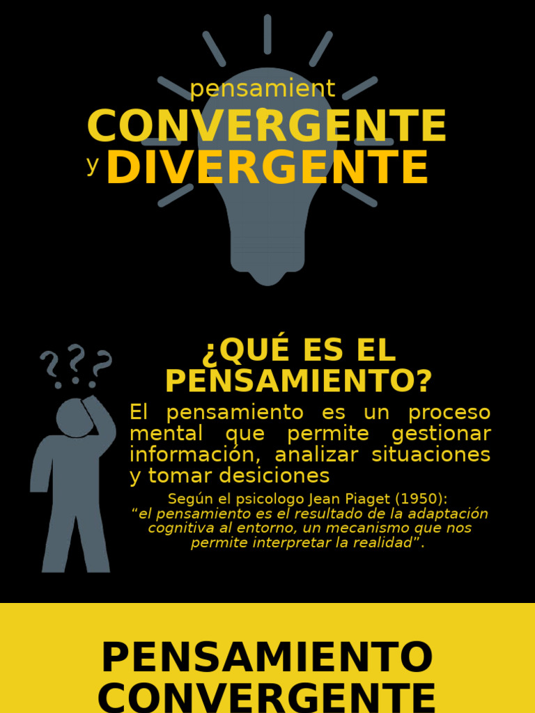 Pensamiento Convergente y Pensamiento Divergente | PDF