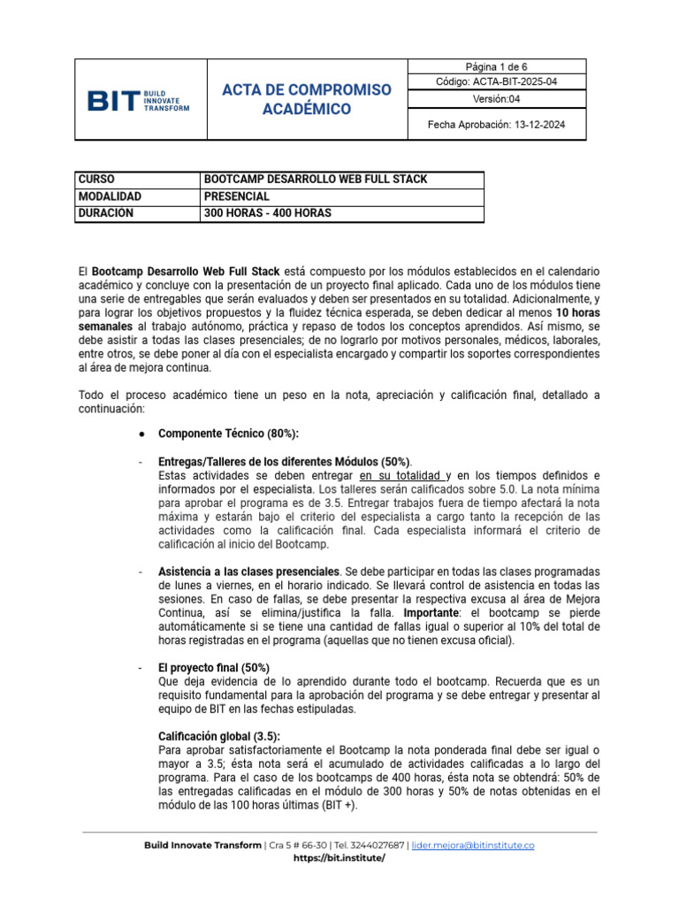 25 - 04-Acta de Compromiso Presencial 300 y 400 | PDF | Propiedad ...