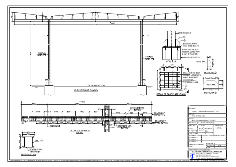 Elevation & Base Plate Details | PDF