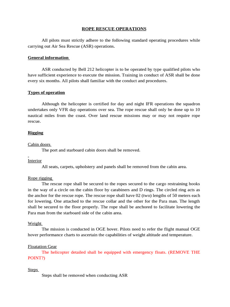 Rope Rescue Operation Edited | PDF | Helicopter | Air Traffic Control