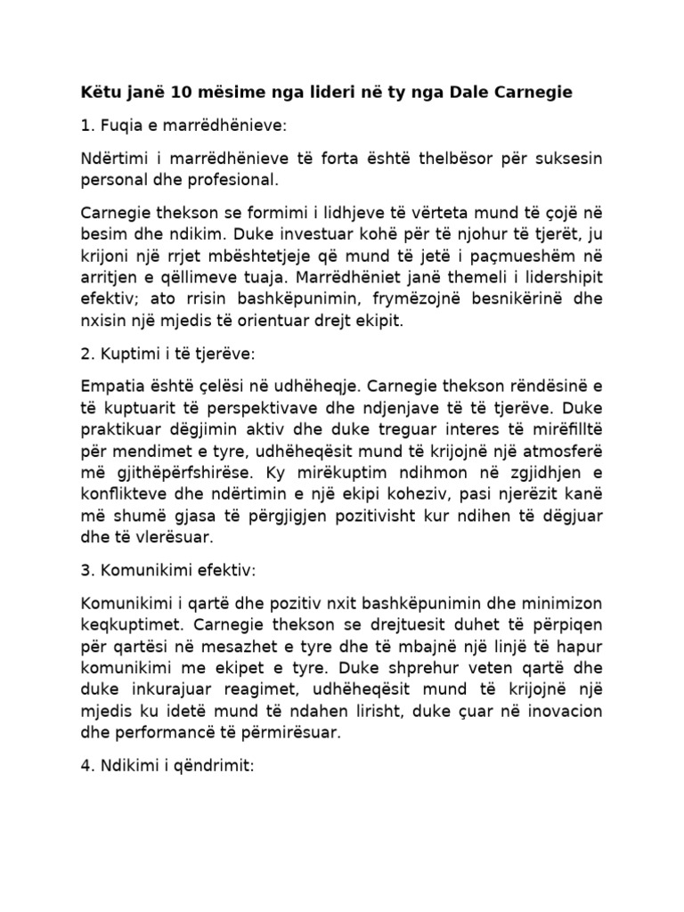Këtu Janë 10 Mësime Nga Lideri Në Ty Nga Dale Carnegie | PDF