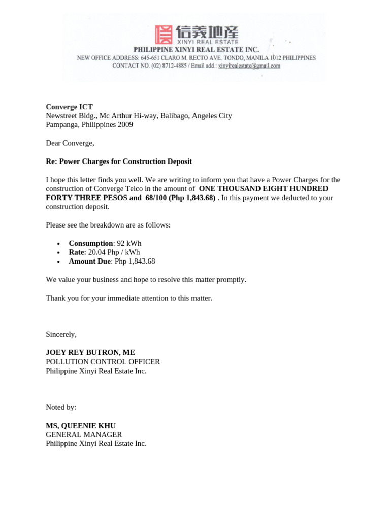 Converge ICT Power Letter | PDF