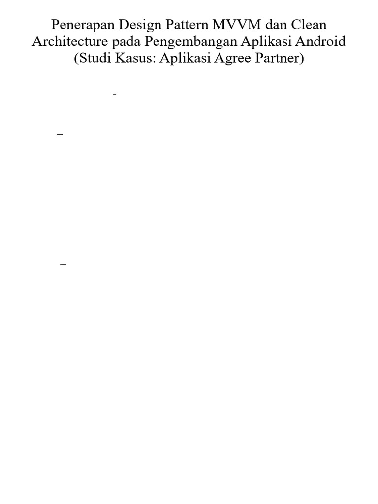 Penerapan MVVM dan Clean Architecture | PDF