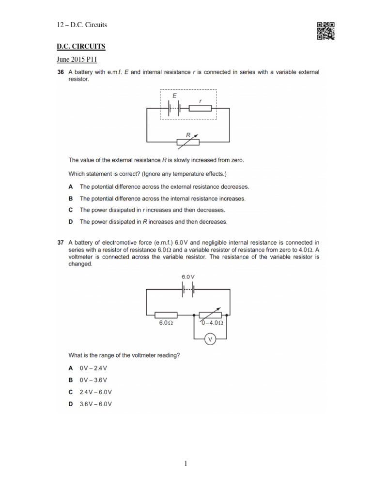 12 - D.C. Circuits | PDF