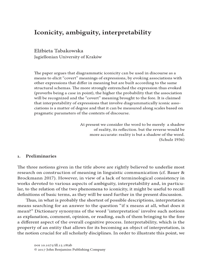 Dimensions of Iconicity - (Iconicity, Ambiguity, Interpretability ...
