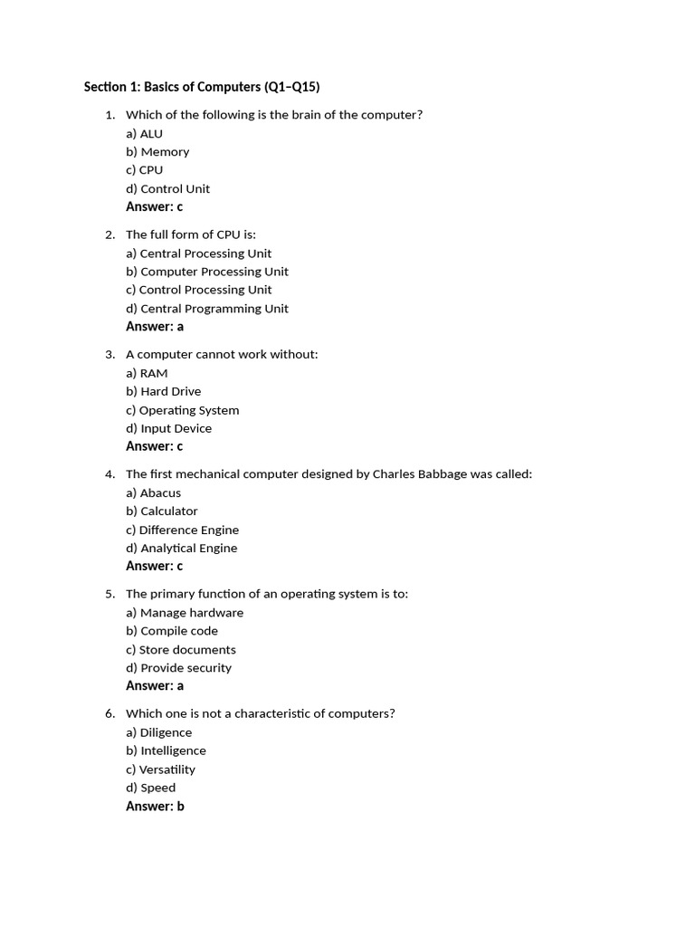MCQ-Computer Fundamentals | PDF | Computer Data Storage | Random Access Memory