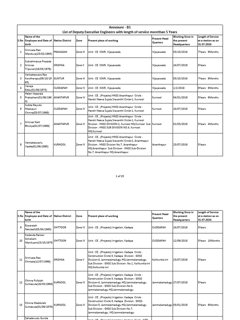 Annexure - B1-DEEs Morethan 5y | PDF