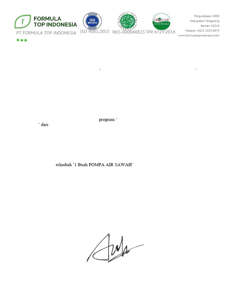 Form Peserta Program Lomba Produktivitas | PDF