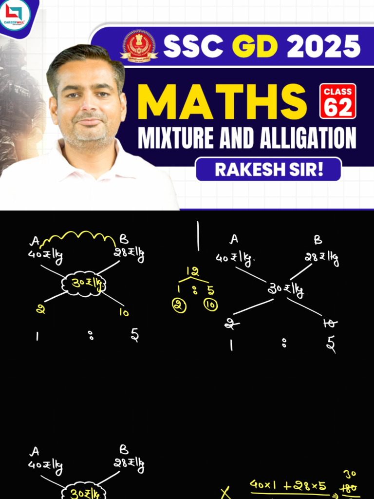 20 Dec Mixture and Alligation SSC GD YT Class | PDF
