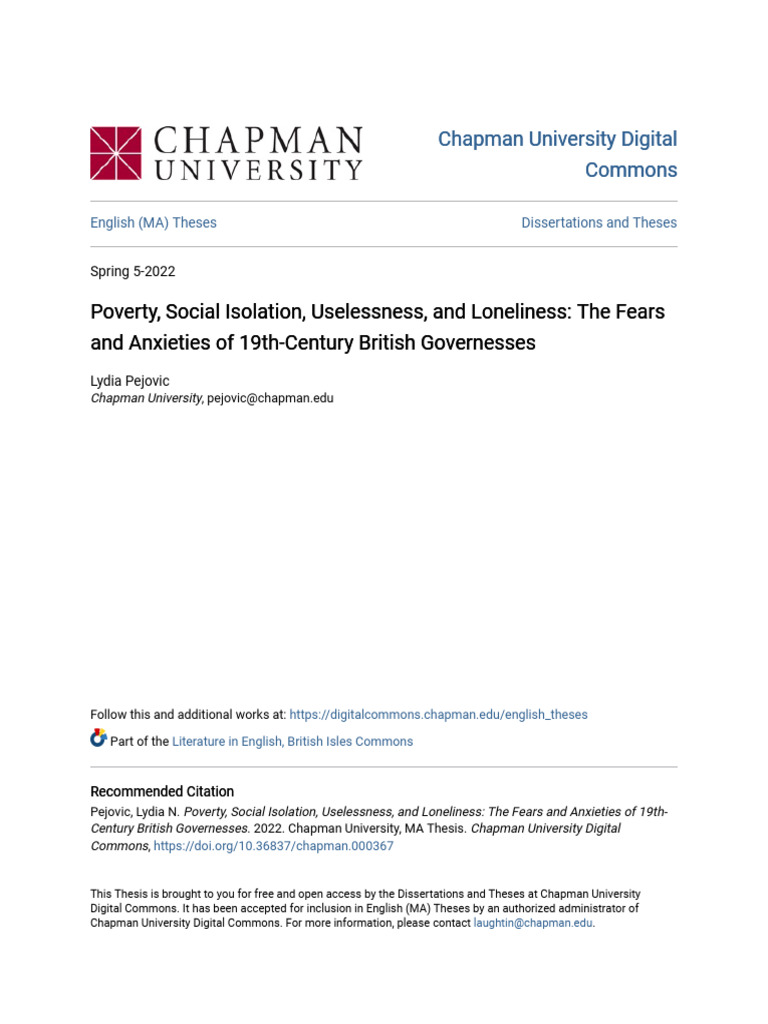 Poverty Social Isolation Uselessness and Loneliness - The Fears | PDF ...
